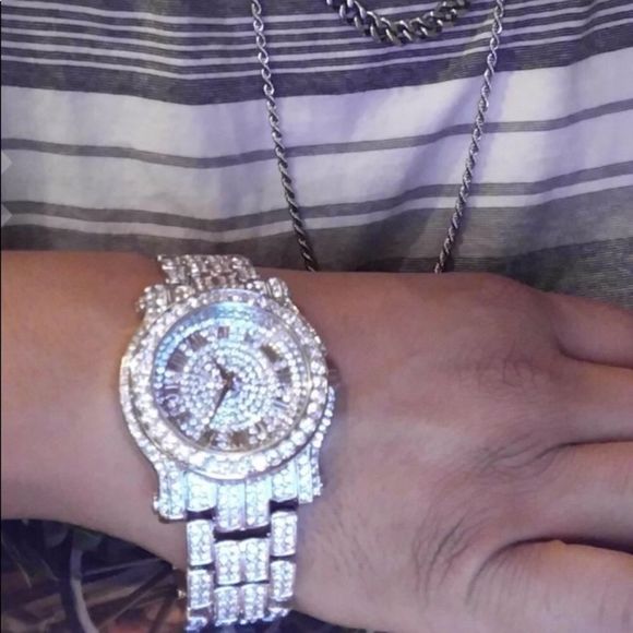 Accessories | Mensiced Out Silver Watch Hip Hop Jewelry Icey | Poshmark